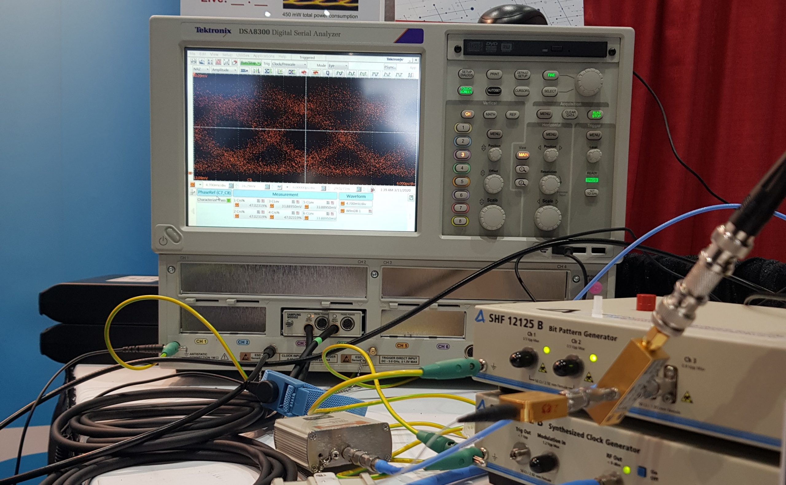 Live demo of 56G NRZ data transmission at OFC 2020 - Vertically ...